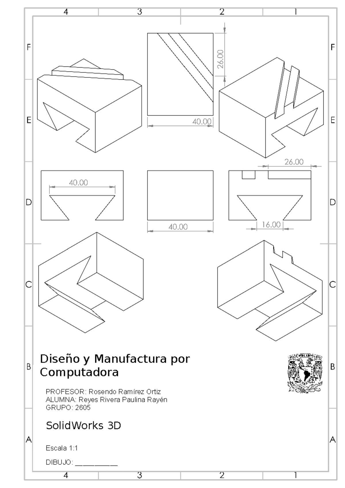 3D PD 3 - Dibujo realizado en SolidWorks - Computacion - Diseño y ...