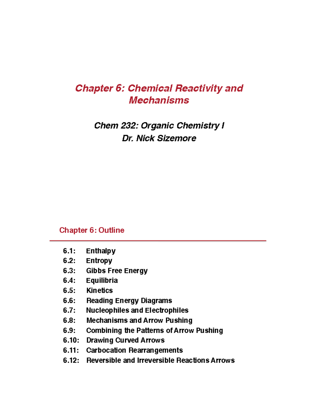 Chem232 Ch06 2page - Sizemore - Chapter 6: Chemical Reactivity and ...