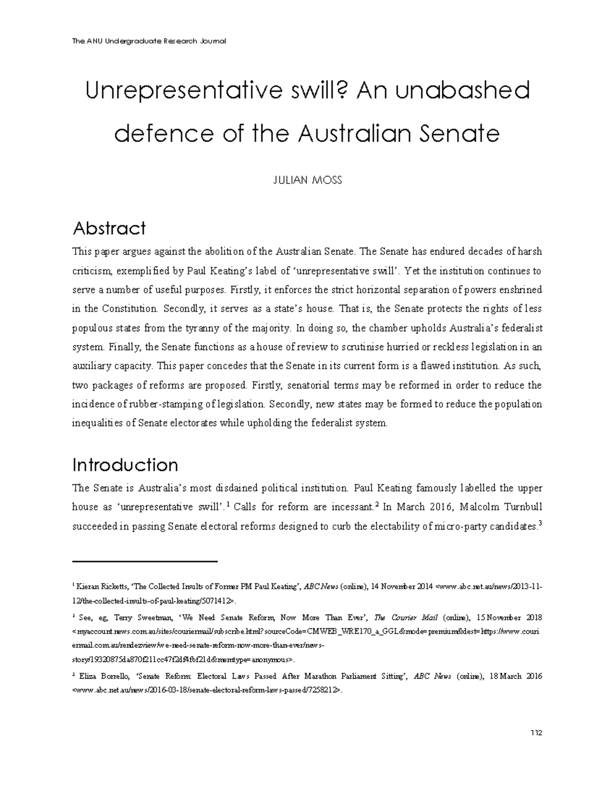 Example Essay for Assignment - Unrepresentative swill? An unabashed ...