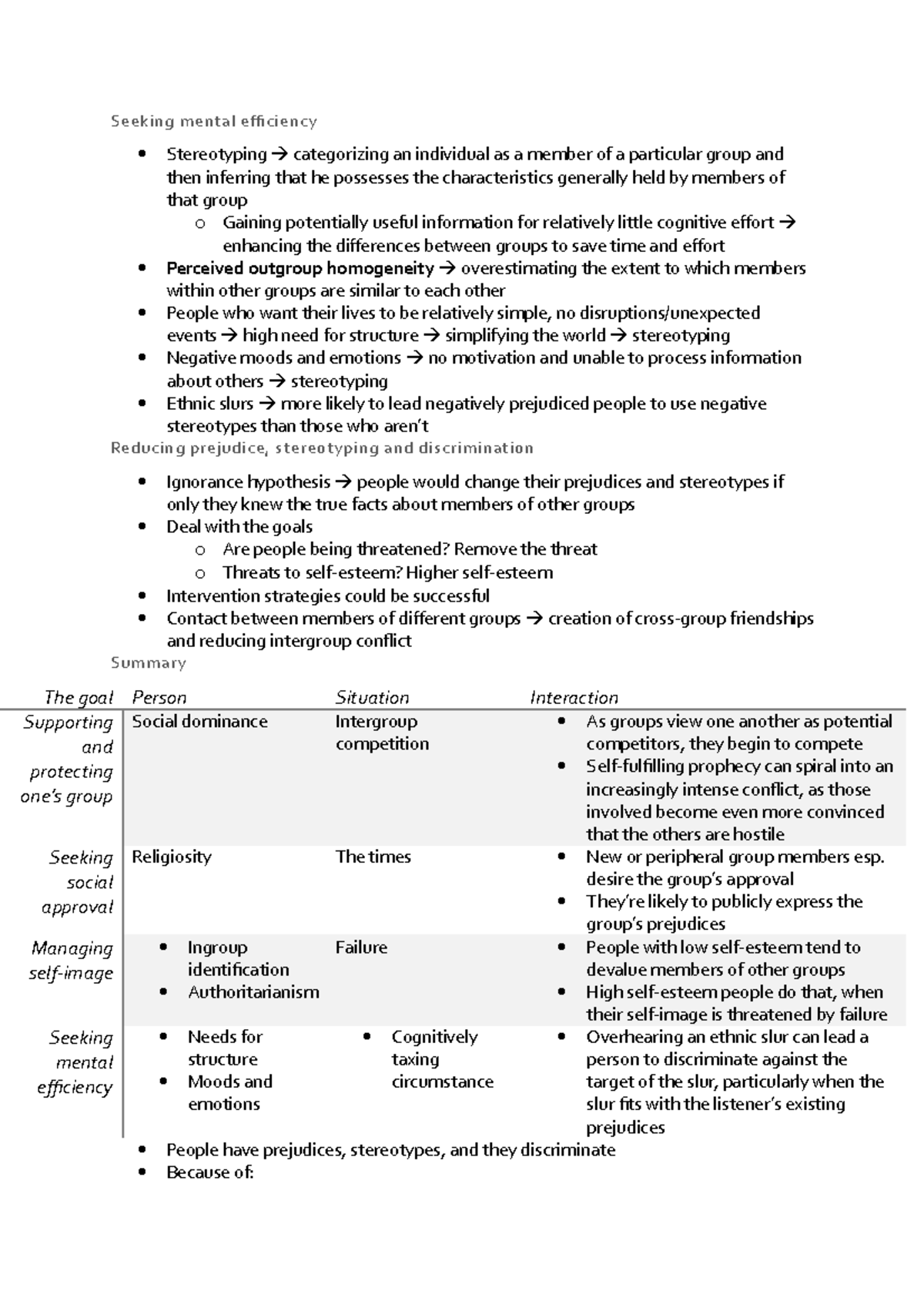 Seeking mental efficiency - Seeking mental effi ciency Stereotyping ...