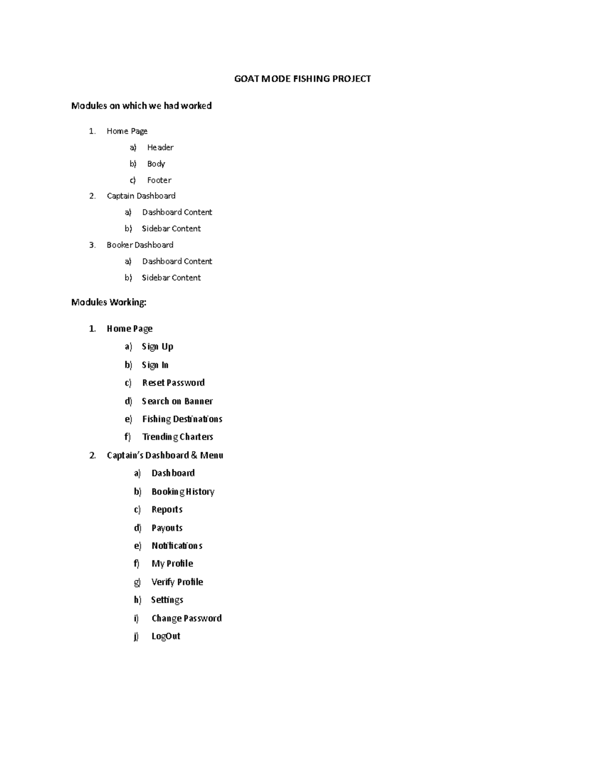 Goat Mode Fishing Report - GOAT MODE FISHING PROJECT Modules on which ...