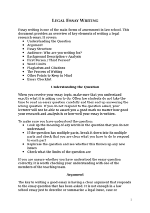 Law 121 Essay, A exemplar - 690357518 LAW121G 1 Section I ...