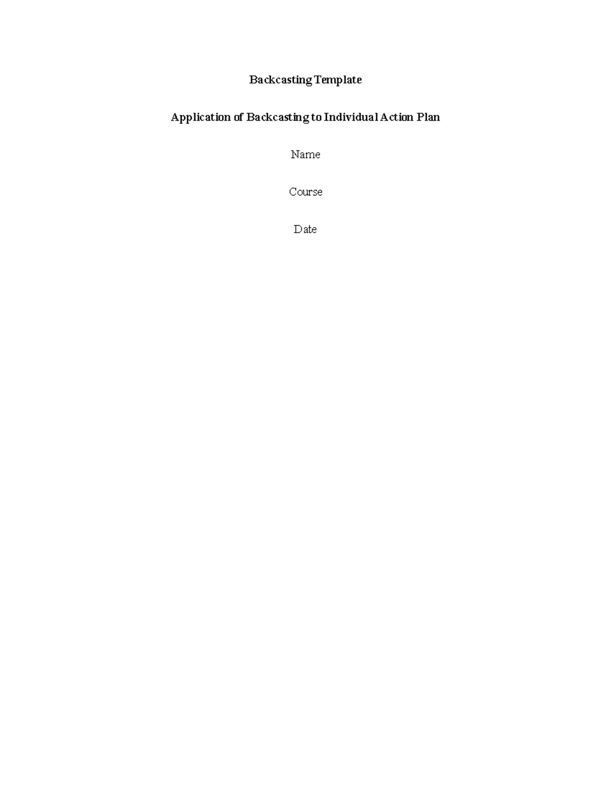 Backcasting Template Threethreen - Backcasting Template Application of ...