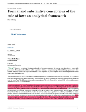 Rule of Law and its Virtue Joseph Raz - The authority of law: Essays on ...