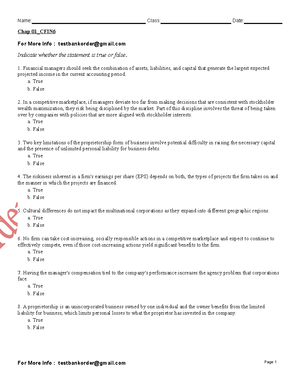 Test Bank and Solutions For Financial Management Theory & Practice 16th ...