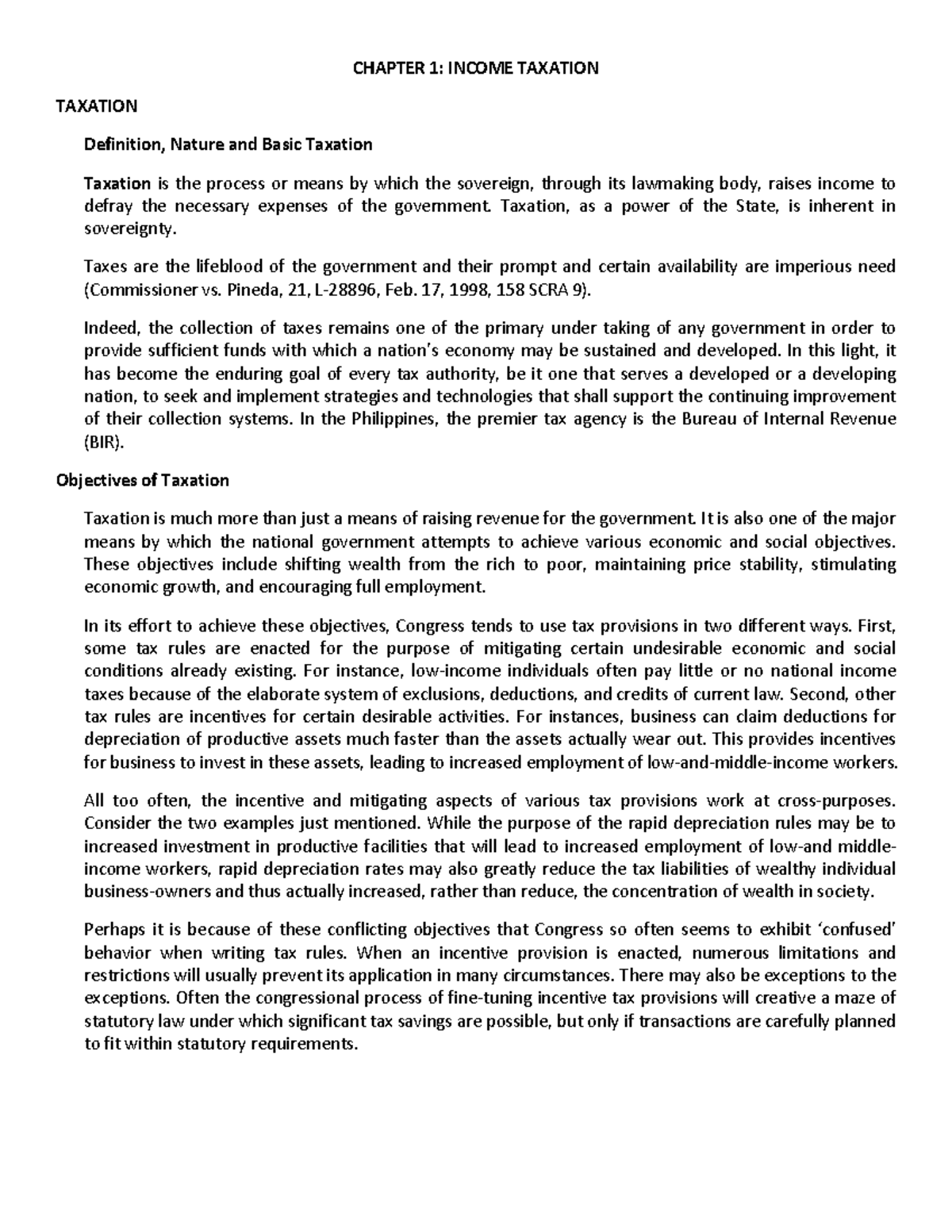 Inc Midterms (Lesson) - INCOME TAXATION - CHAPTER 1: INCOME TAXATION ...