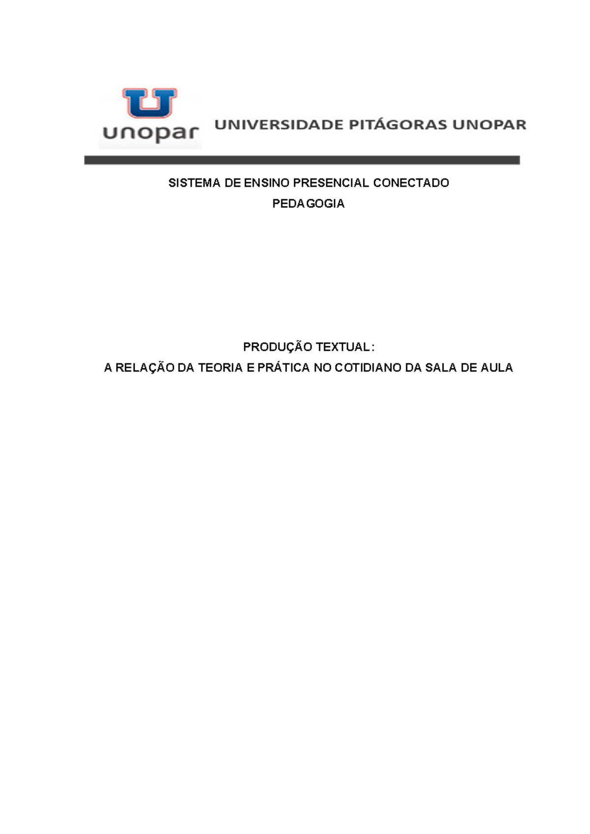 A Relação DA Teoria E Prática NO Cotidiano DA SALA DE AULA Pedagogia ...