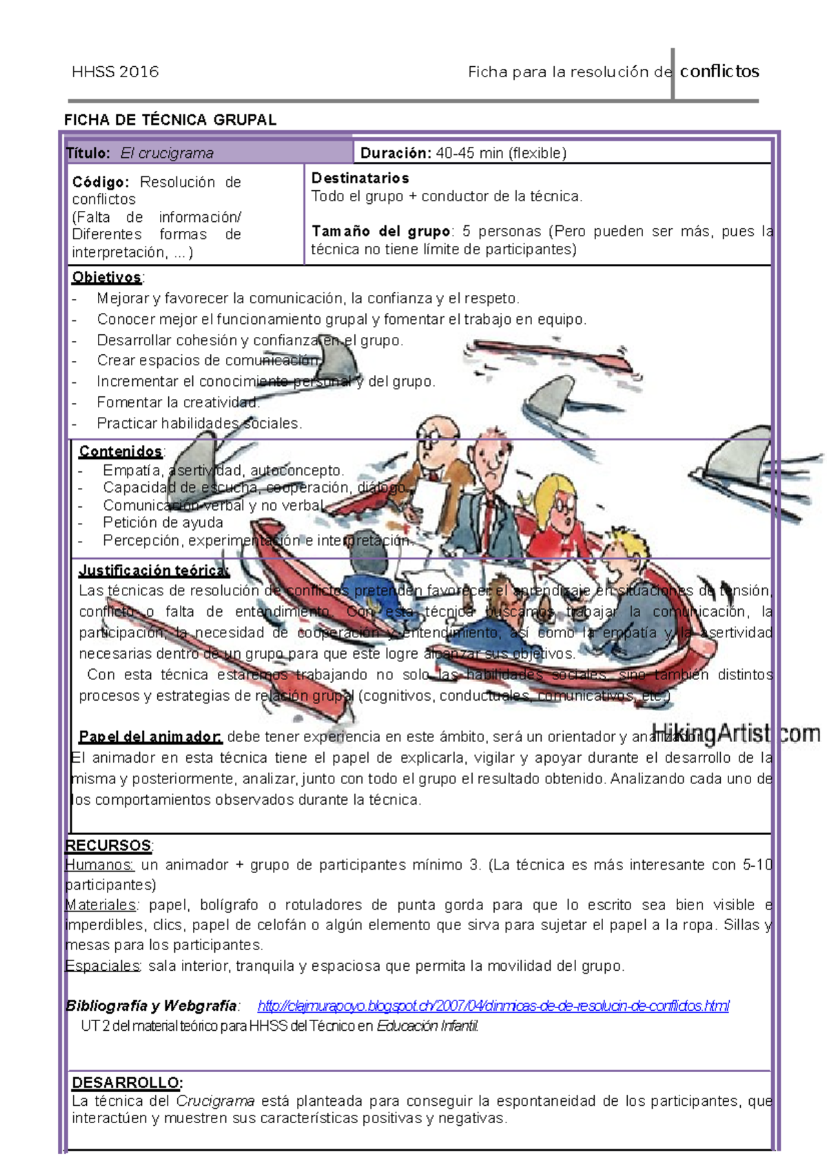 Ficha de Técnica Resolución de conflictos - FICHA DE TÉCNICA GRUPAL ...