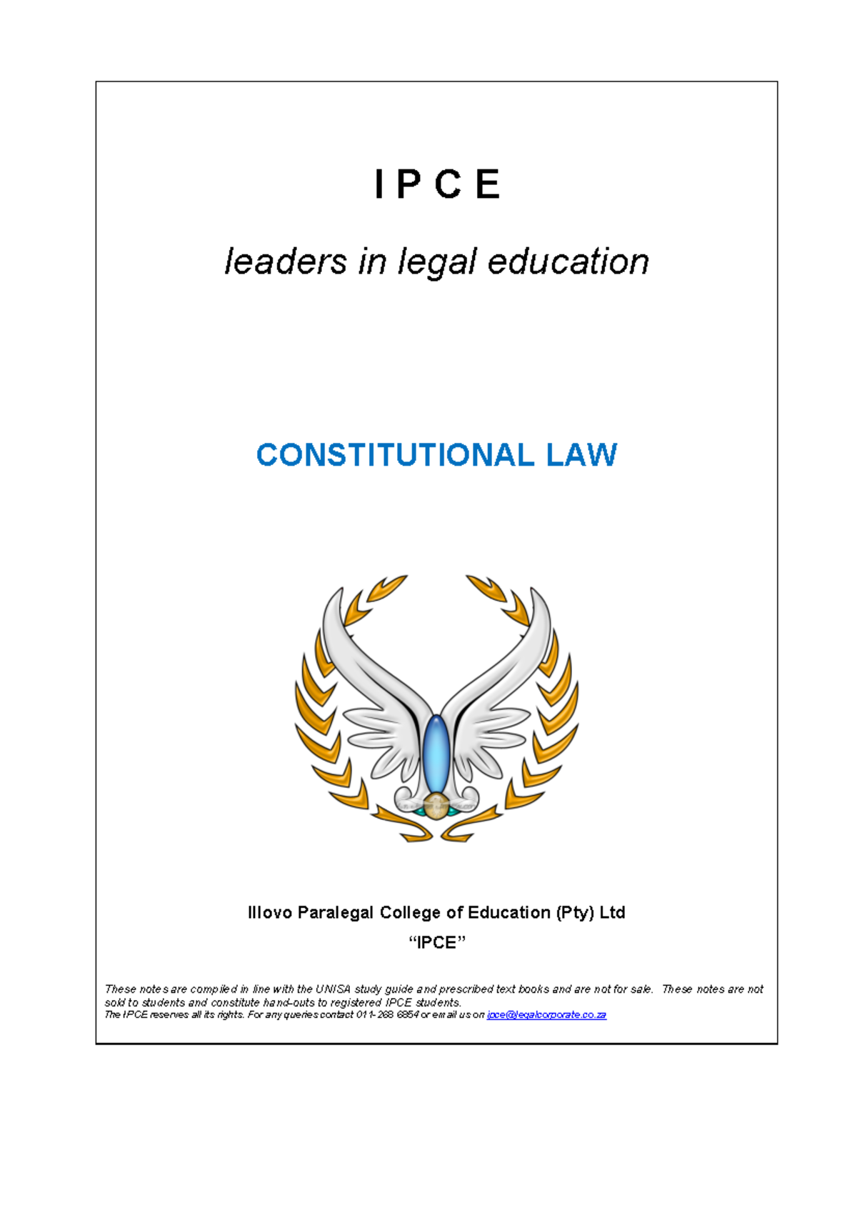 Constitution and Local government law - I P C E leaders in legal ...