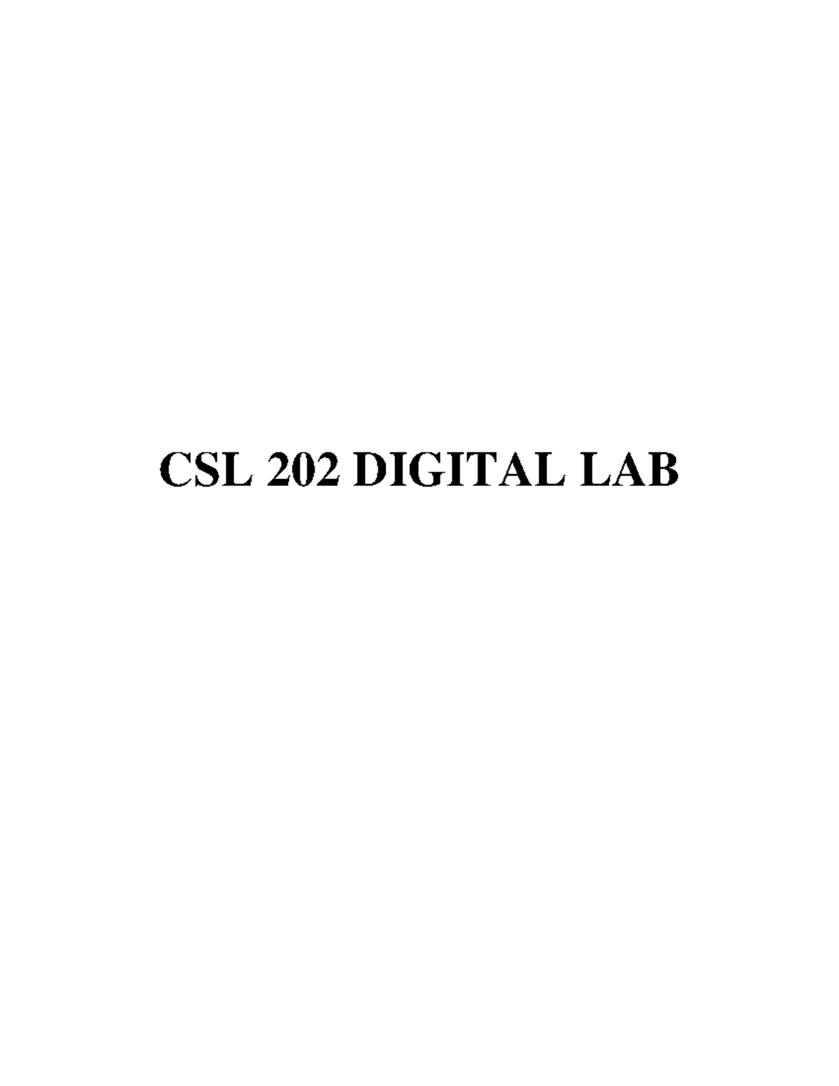 CSL 202 Digital LAB - Manual(Final) - CSL 202 DIGITAL LAB COMPUTER ...