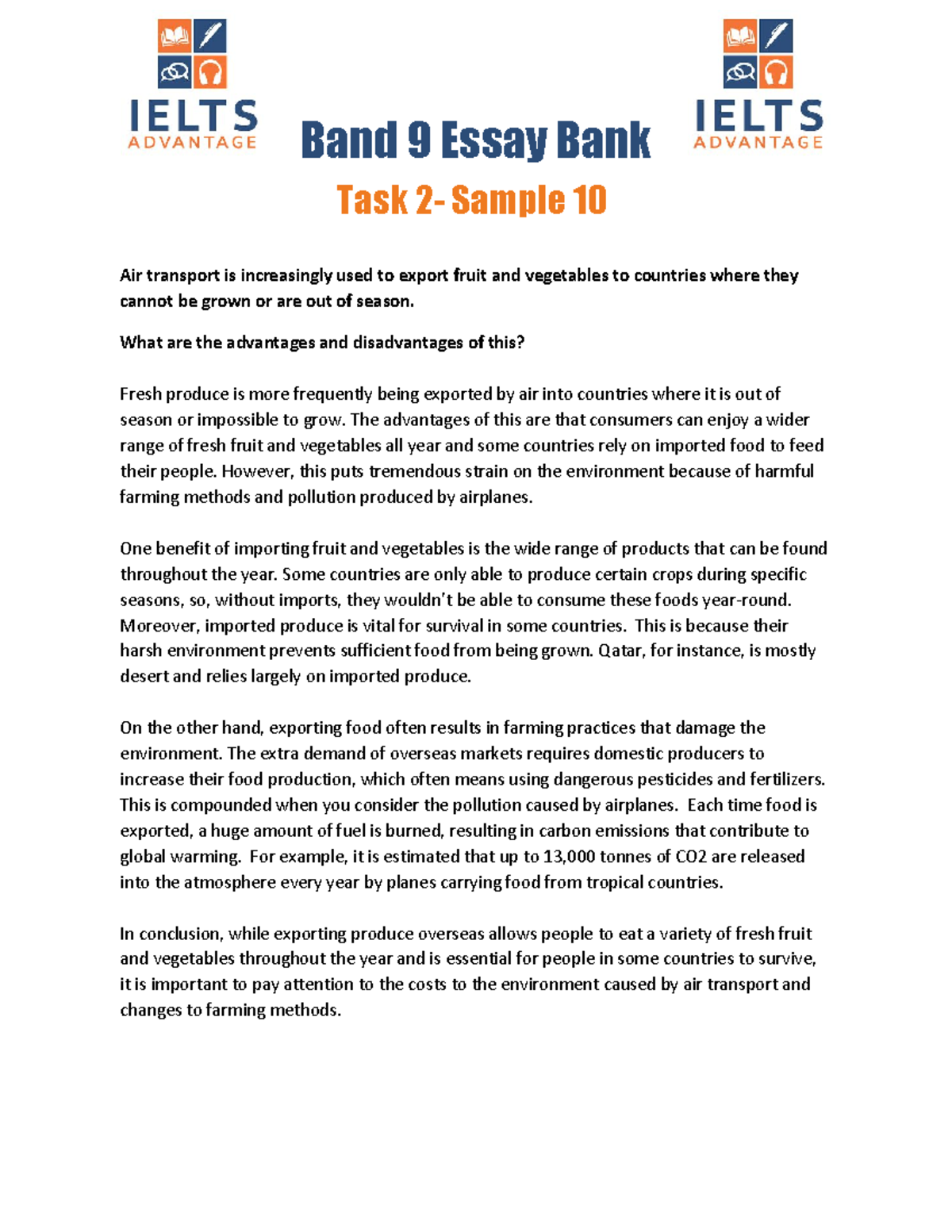 Advantages-disadvantages - Band 9 Essay Bank Task 2- Sample 10 Air ...