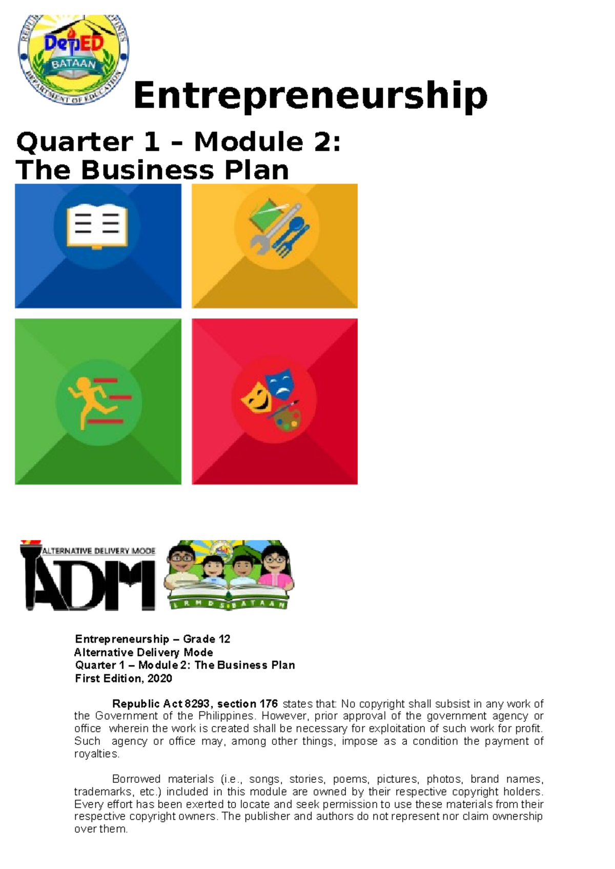 Entrepreneurship 12 q1 mod2 thebusinessplan jd Rivero ...