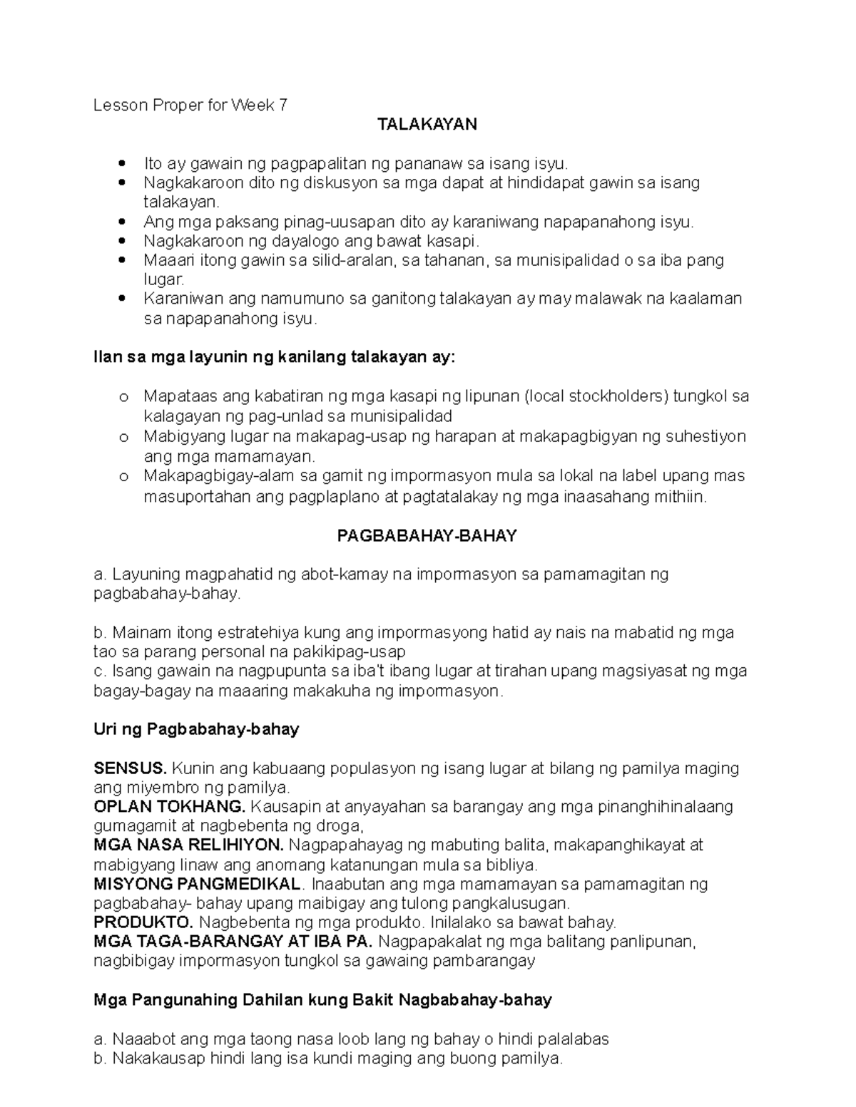 Komfilweek 7-11 Lesson - Lesson Proper for Week 7 TALAKAYAN Ito ay ...