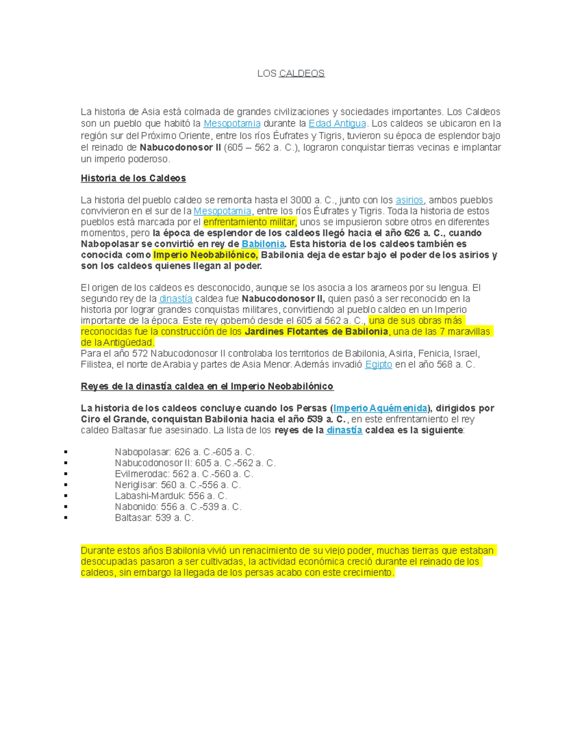 LOS Caldeos- Resumen - HOLA - LOS CALDEOS La historia de Asia está ...