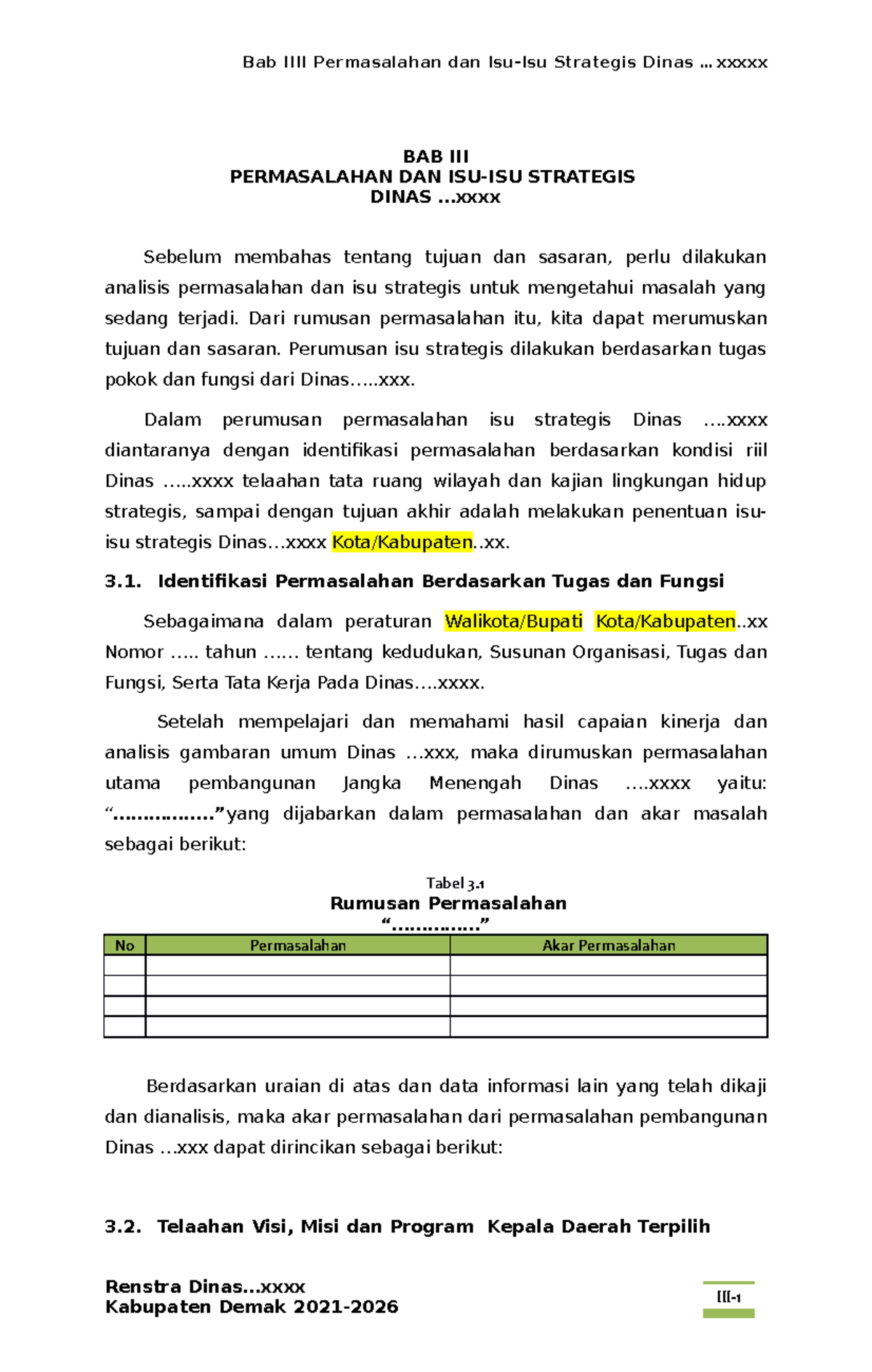 BAB III Isu Strategis template - BAB III PERMASALAHAN DAN ISU-ISU ...