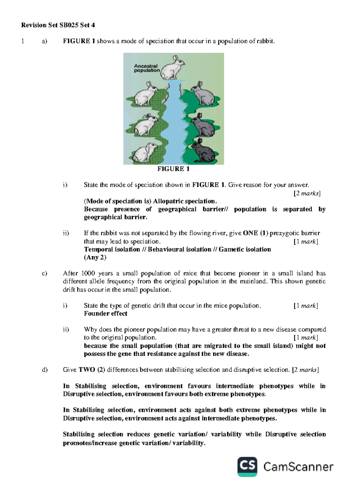 Revision Set SB025 Set 4 (A) - Revision Set SB025 Set 4 1 a) FIGURE 1 ...
