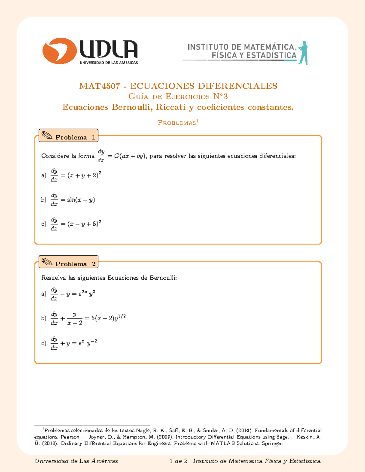 4 MAT 450 C3 guia 3 - apuntes - MAT4507 - ECUACIONES DIFERENCIALES Gu ...