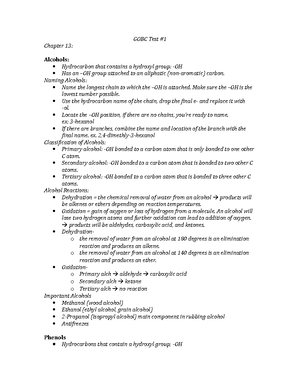 Notecard test 2 - exam cheat sheet - Amines: organic derivatives of ...