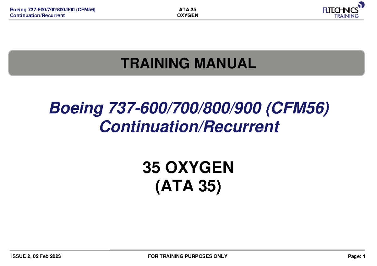 ATA 35 Cont Recurrent (1B737 NG) Issue 2 - Continuation/Recurrent ...