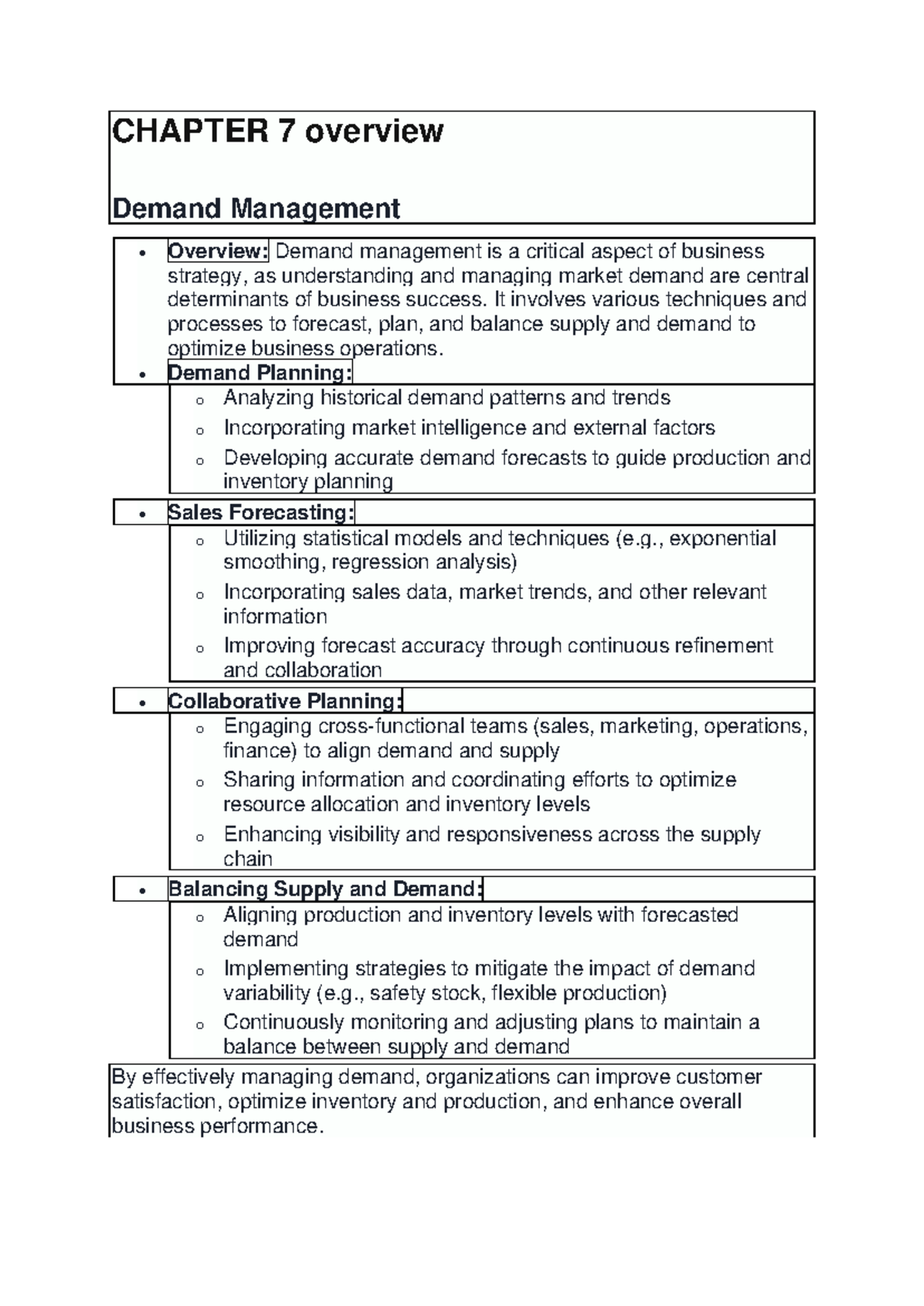 Chapter 7 Demand Management - CHAPTER 7 overview Demand Management • Overview: Demand management ...