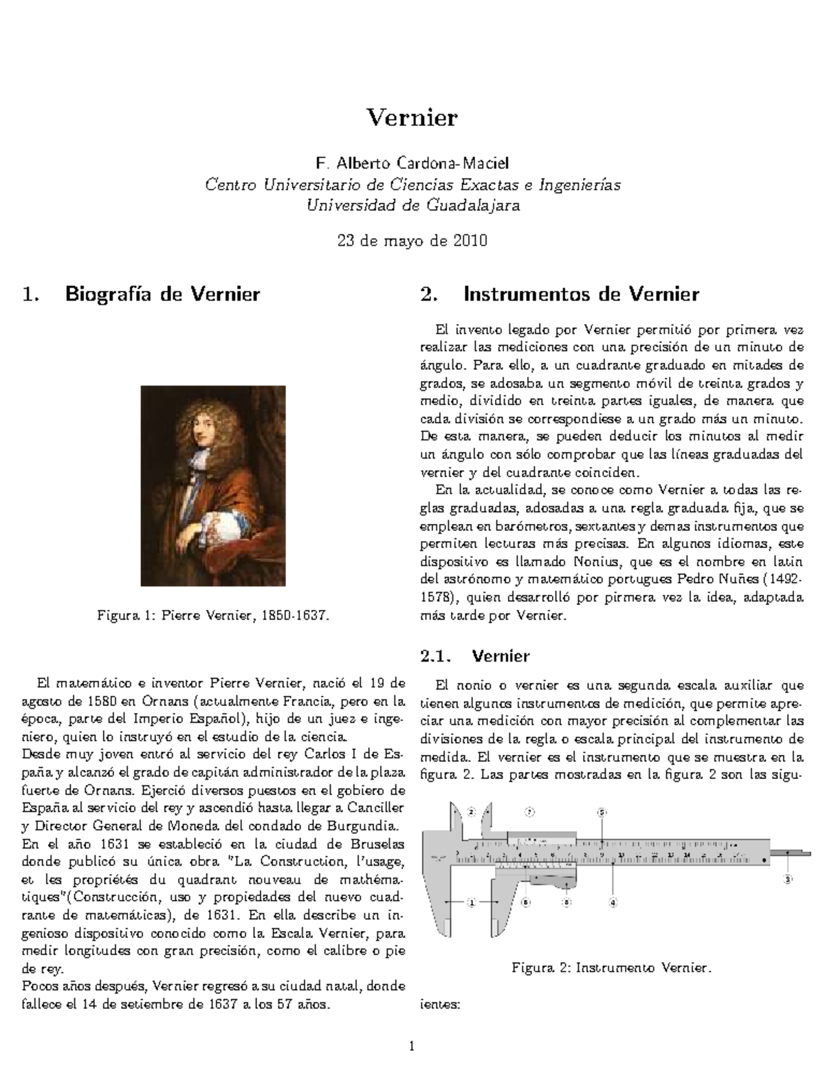 Vernier 1 - Vernier F. Alberto Cardona-Maciel Centro Universitario de ...