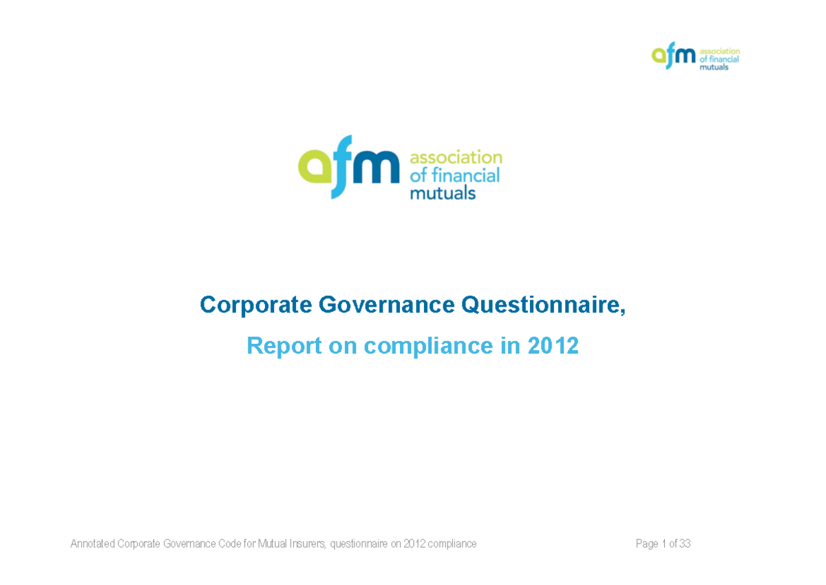 Corporate-governance-questionnaire-2012 practice materials - Corporate ...