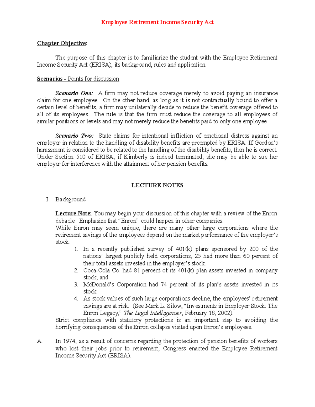 Ch19 Employee Retirement Income Security Act - Employee Retirement ...