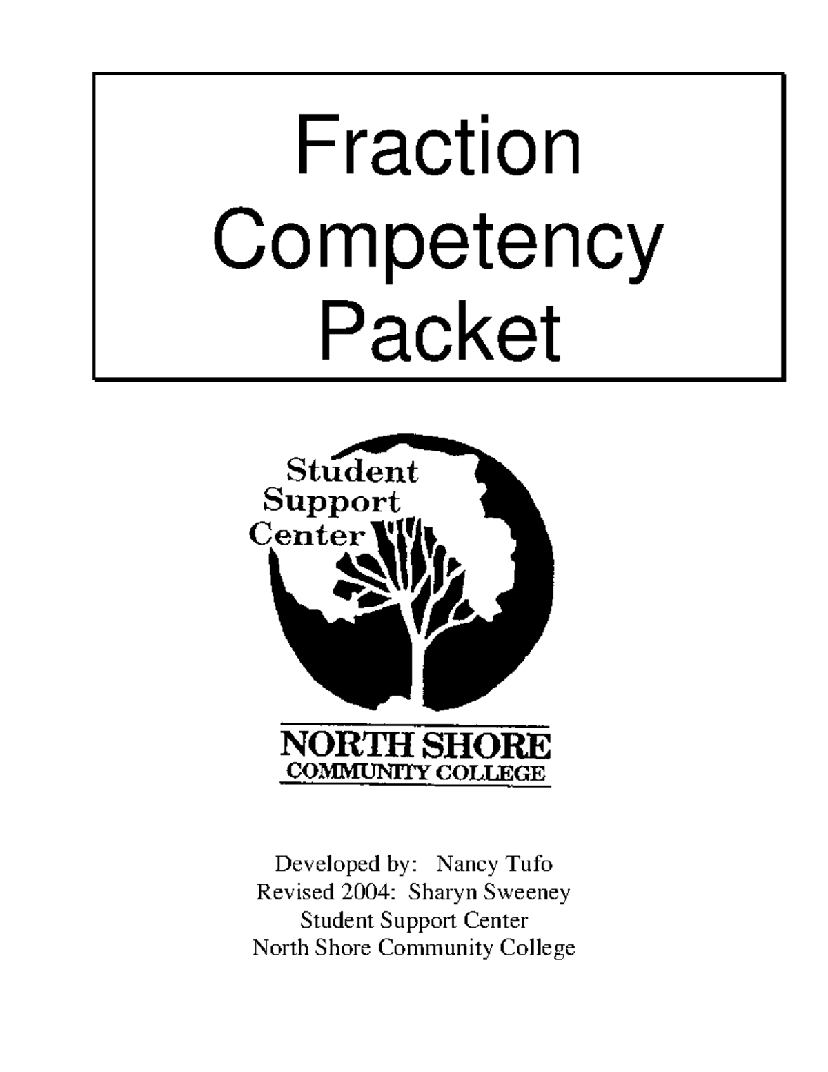 Fractions-comp-packet - Fraction Competency Packet Developed by: Nancy ...