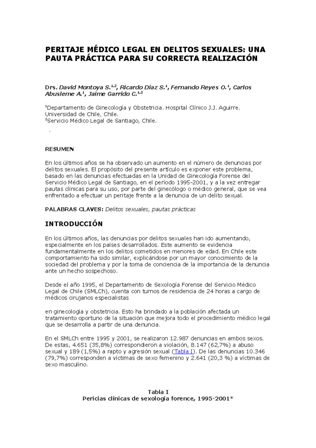 Peritaje Médico Legal EN Delitos Sexuales Pauta DE Procedimiento Abiud ...