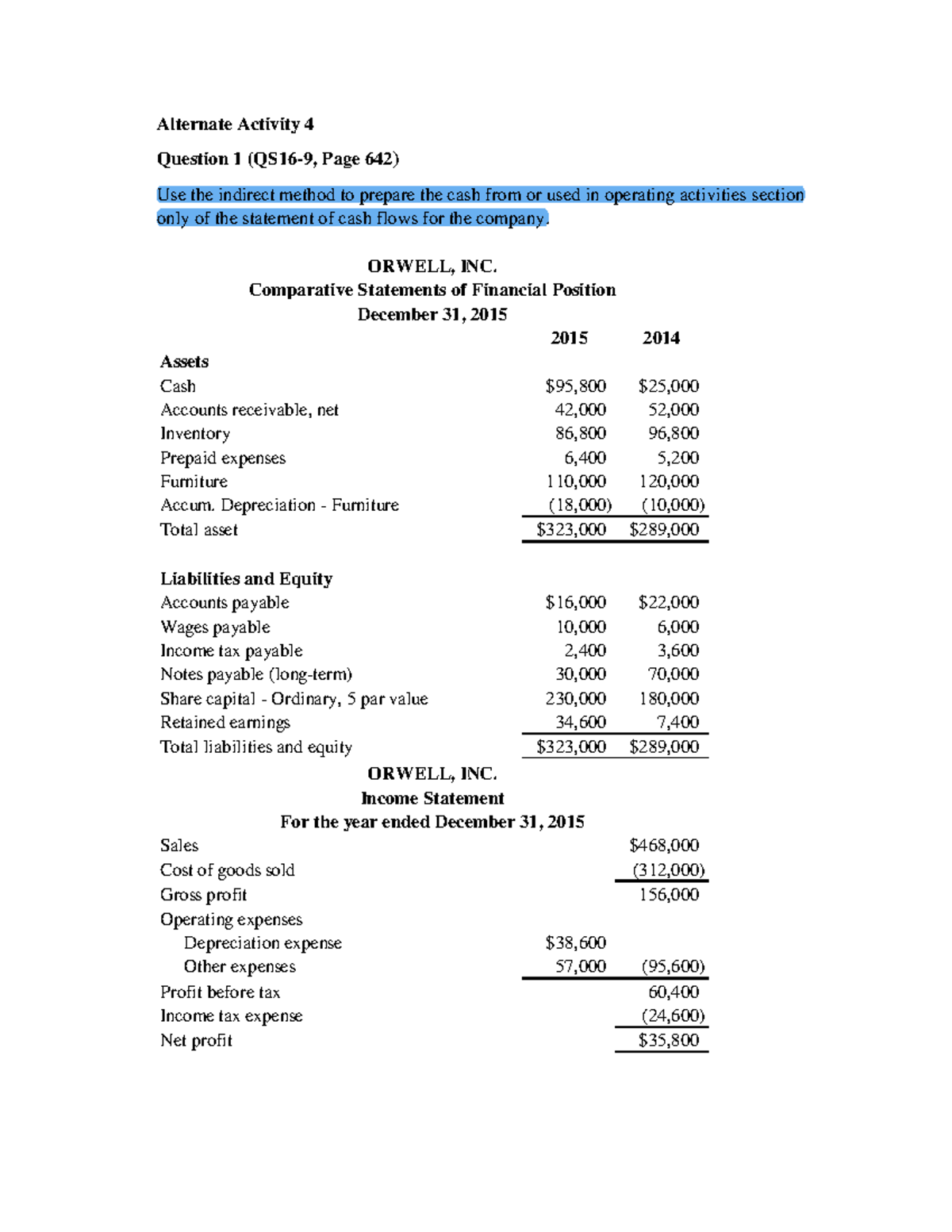 Alternate Activity 4 - EXTRA PRACTICE FOR LECTURE 4 - Alternate ...