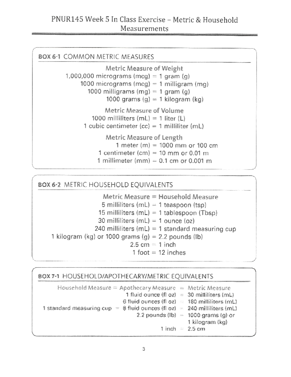 Week 5 Metric and Household Measurements - MATH-119 - Studocu
