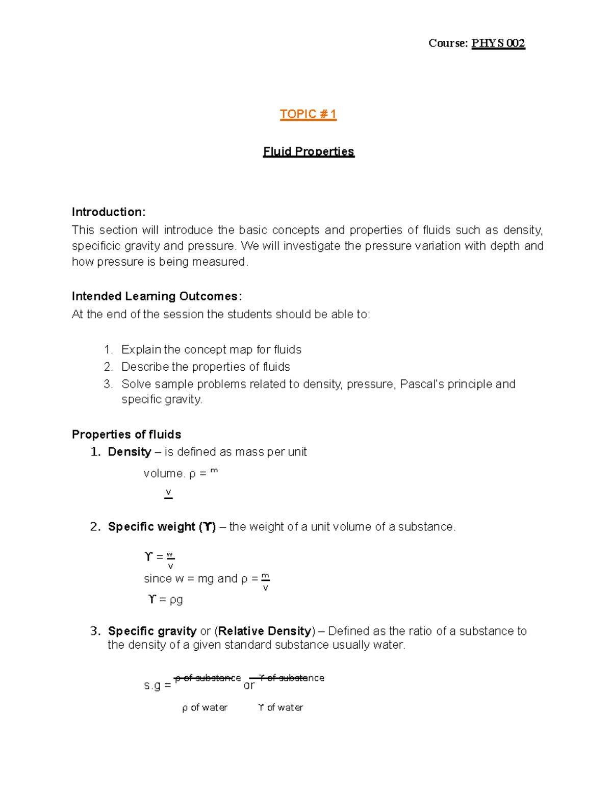 Fluid Properties - Calculus-Based Physics 1 - TIP - Studocu