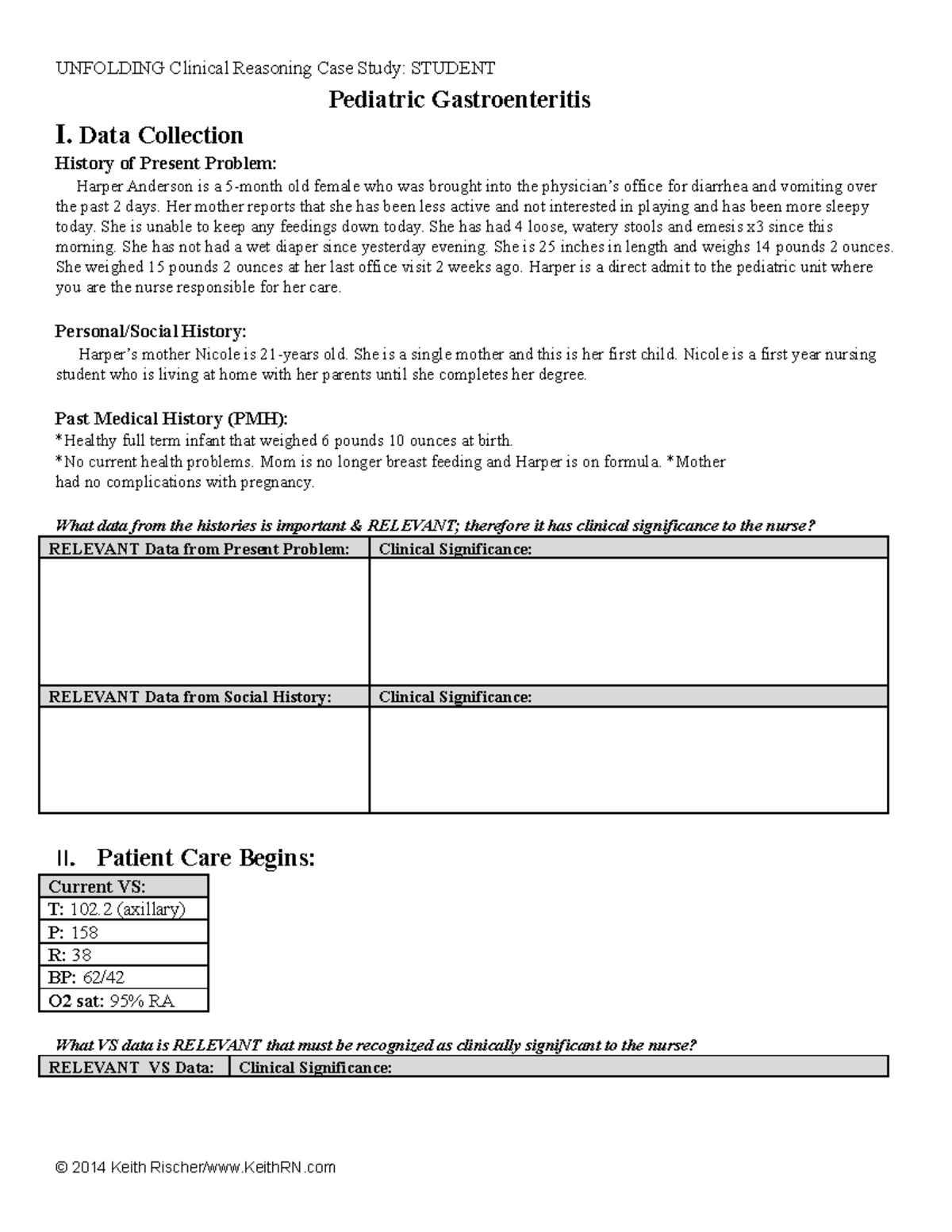Peds GE- Unfolding Reasoning Case Study - UNFOLDING Clinical Reasoning ...