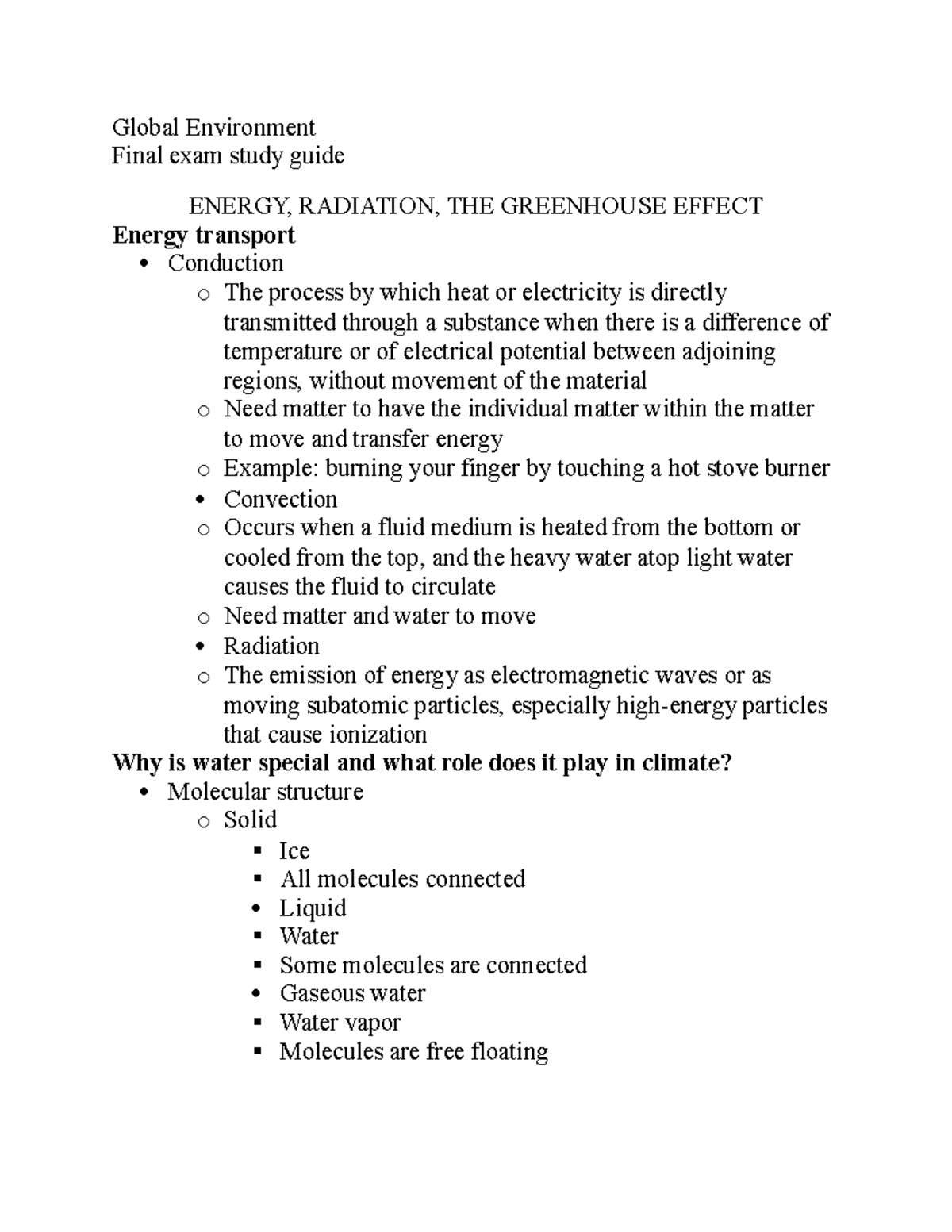 11O Final - lecture notes - Global Environment Final exam study guide ...