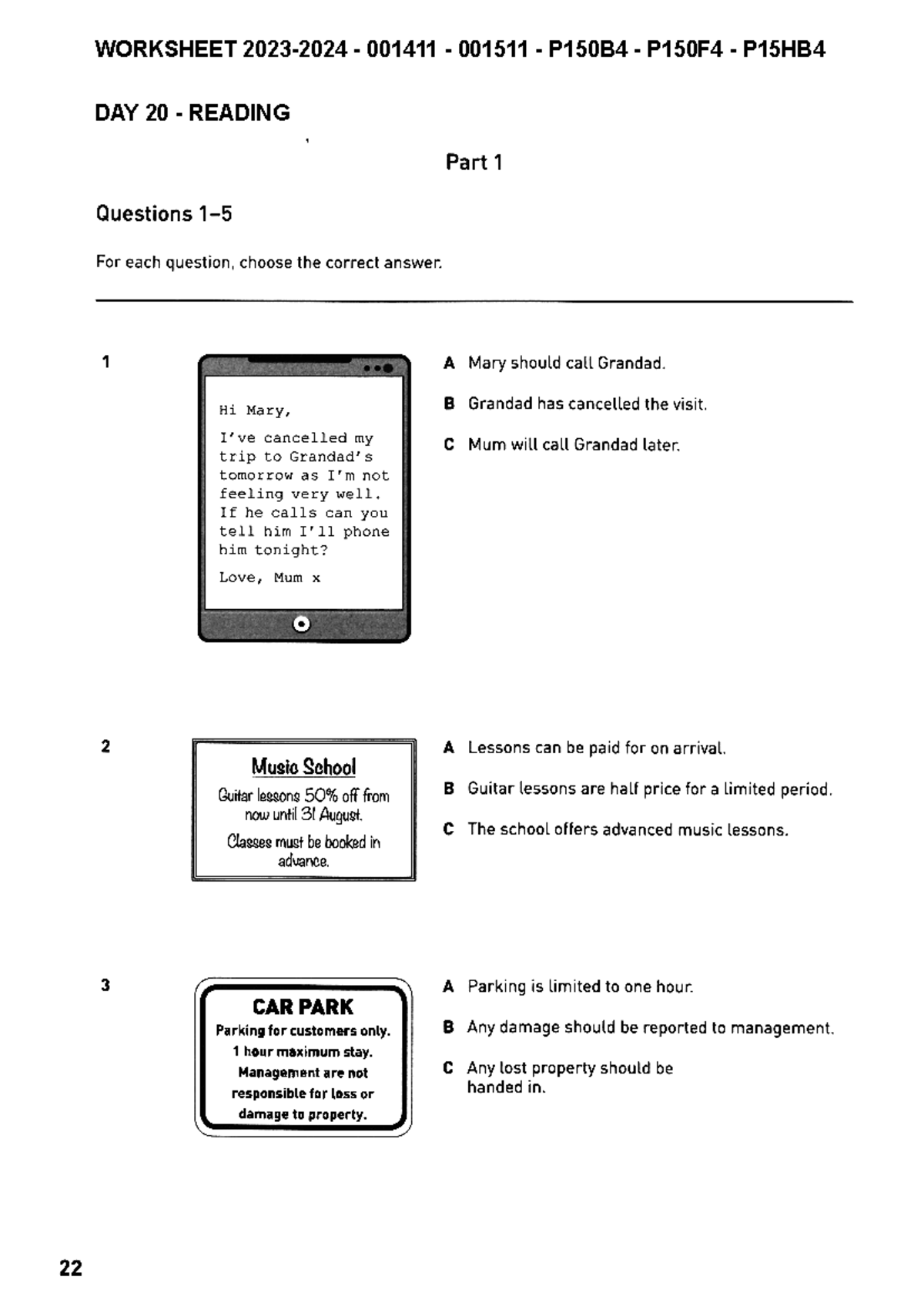 Bt - ôn tập - Test 1 READING Test 1 READING Questions 1- For each ...