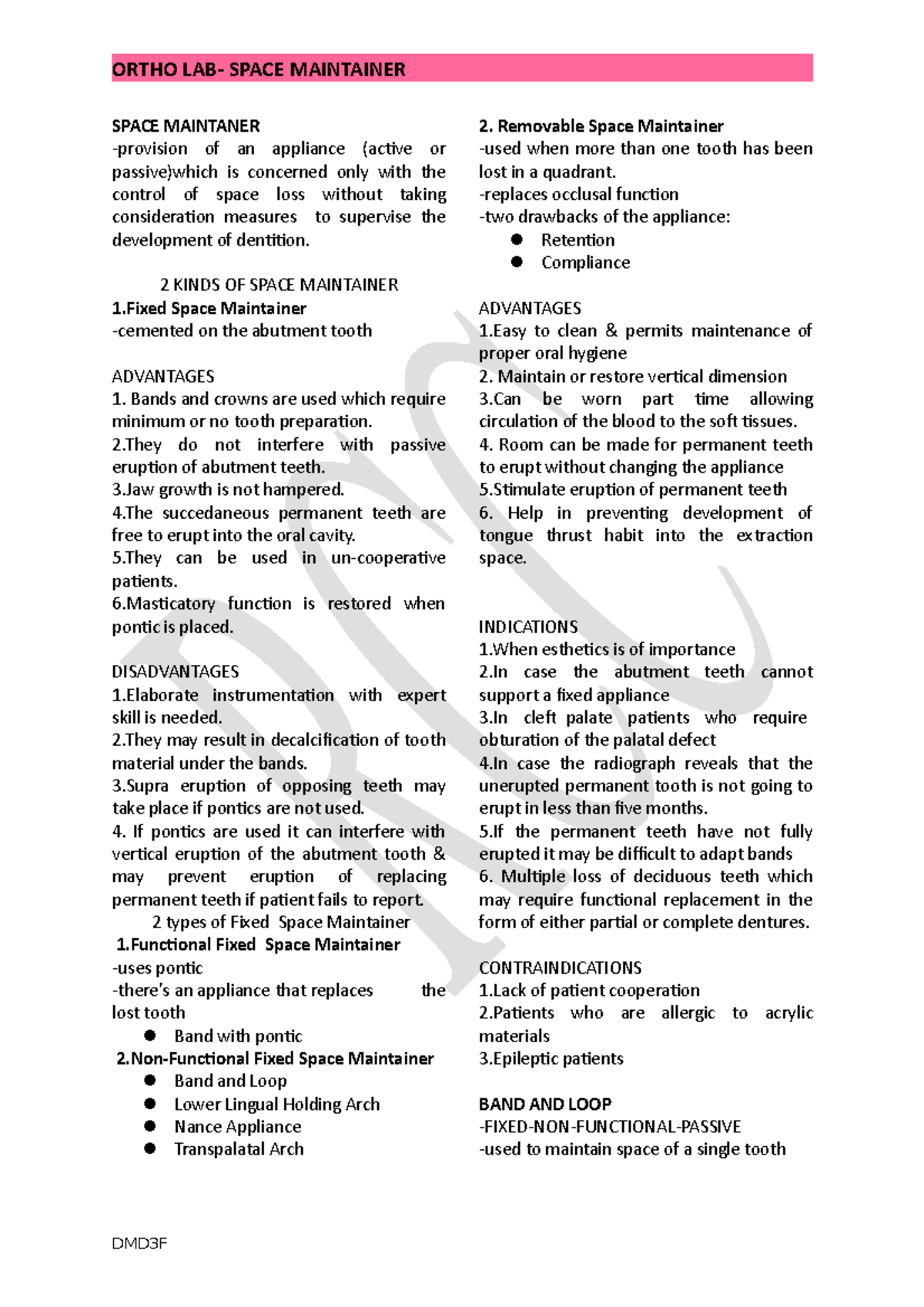Ortho - Space Maintainer - ORTHO LAB- SPACE MAINTAINER SPACE MAINTANER ...