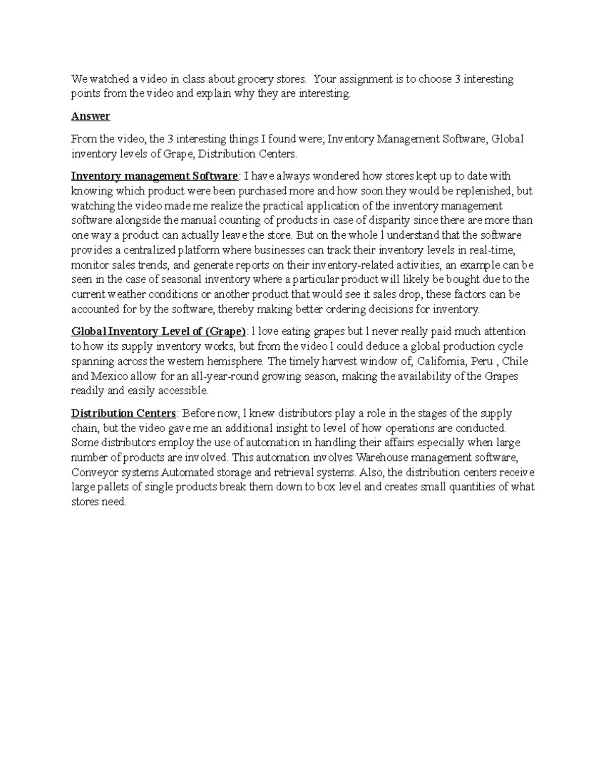 M8 HW-7a - early assignments - We watched a video in class about ...