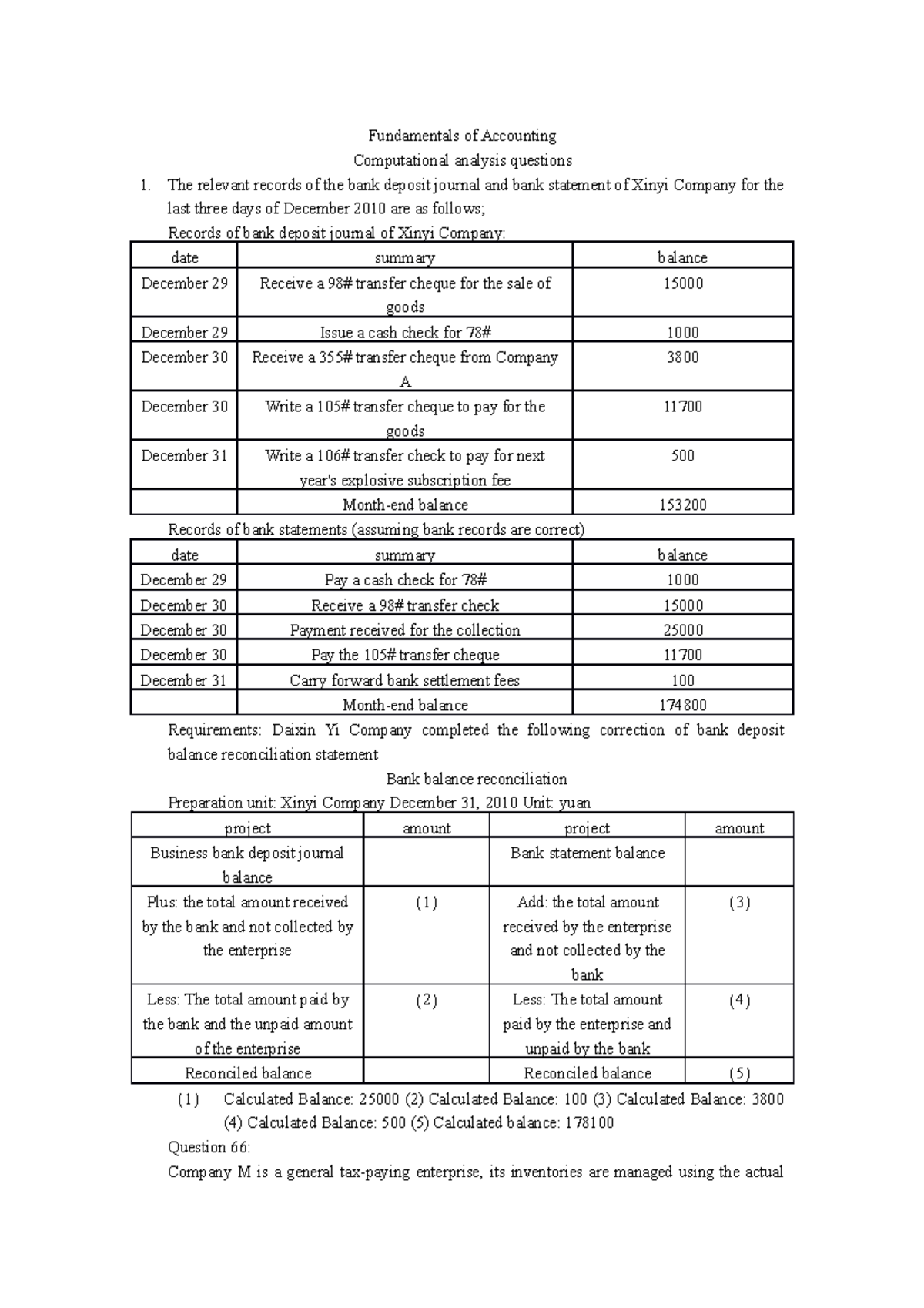 Computational analysis questions - Fundamentals of Accounting ...