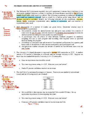 Tutorial 3 - UECM2283 DESIGN AND ANAYSIS OF EXPERIMENT Tutorial 3 1 A ...