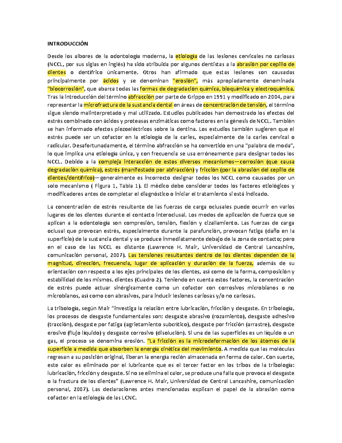 Abfraction, Abrasion, Biocorrosion, and the Enigma of - INTRODUCCI”N Desde los albores de la ...