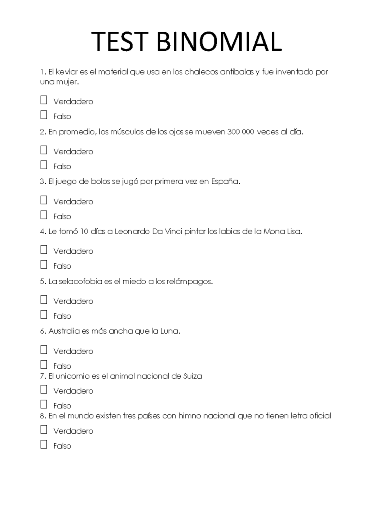 Test Binomial Test Binomial 1 El Kevlar Es El Material Que Usa En