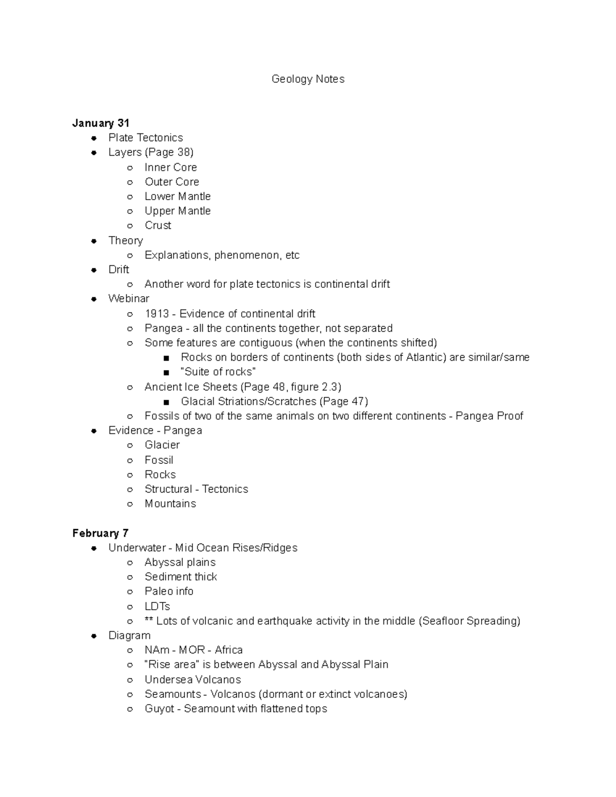 Geology Notes - Geology Notes January 31 Plate Tectonics Layers (Page ...