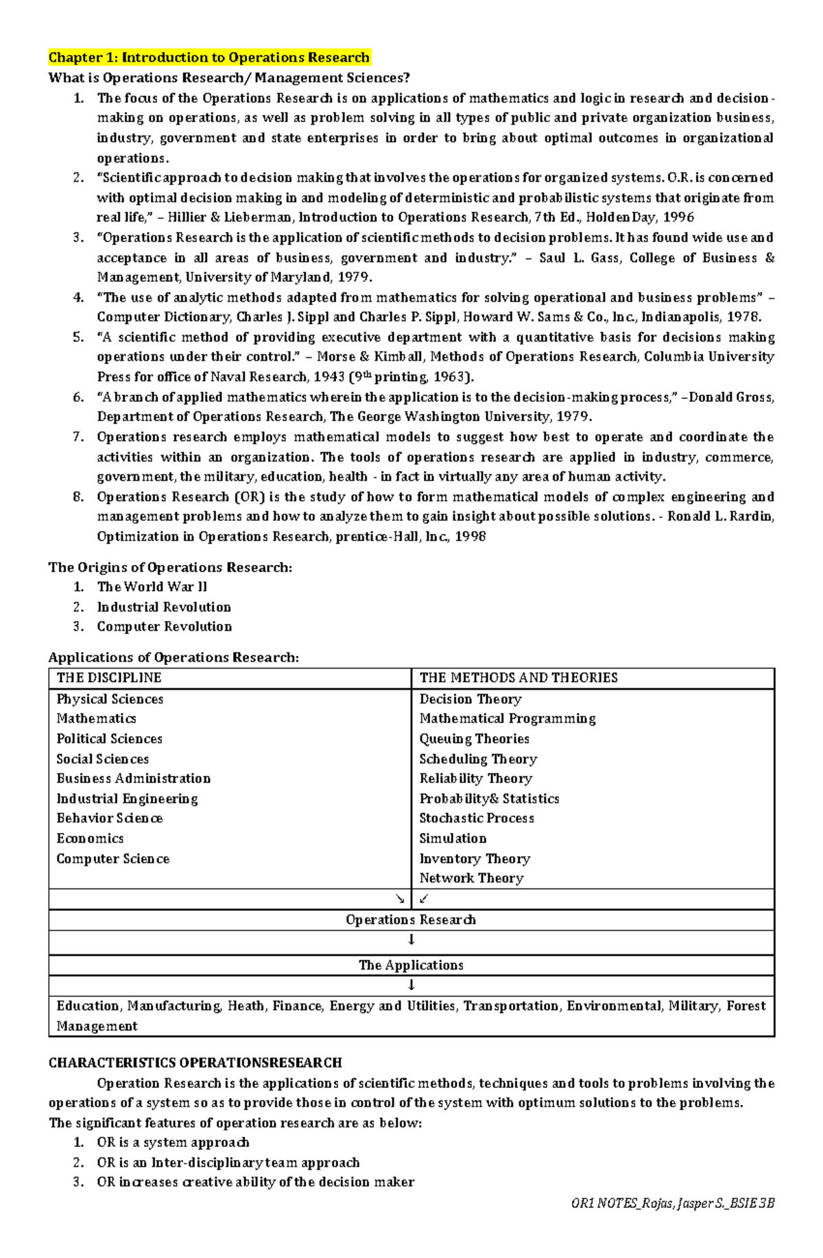 Operational Research Notes ( Midterm) - Chapter 1: Introduction to ...