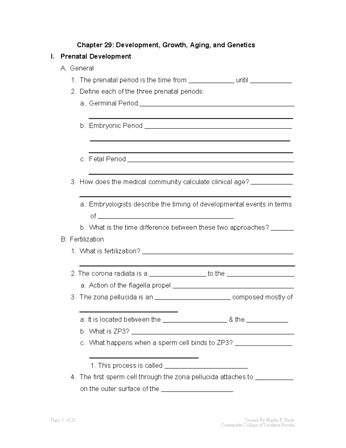 Anaphy 20 Development Heredity Aging - Page 1 of 25 Created By Martin E ...