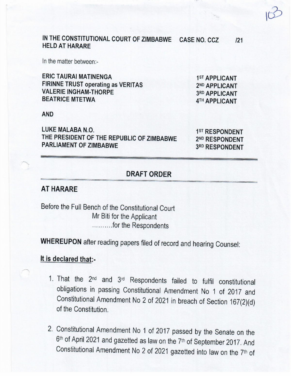 Draft order - Criminal procedure ( - Studocu