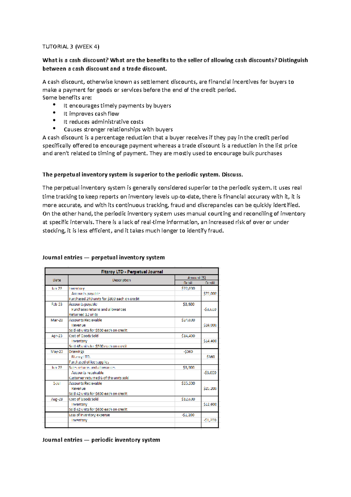 Tutorial 3 work (Week 4) - ACCT1101 - UWA - Studocu