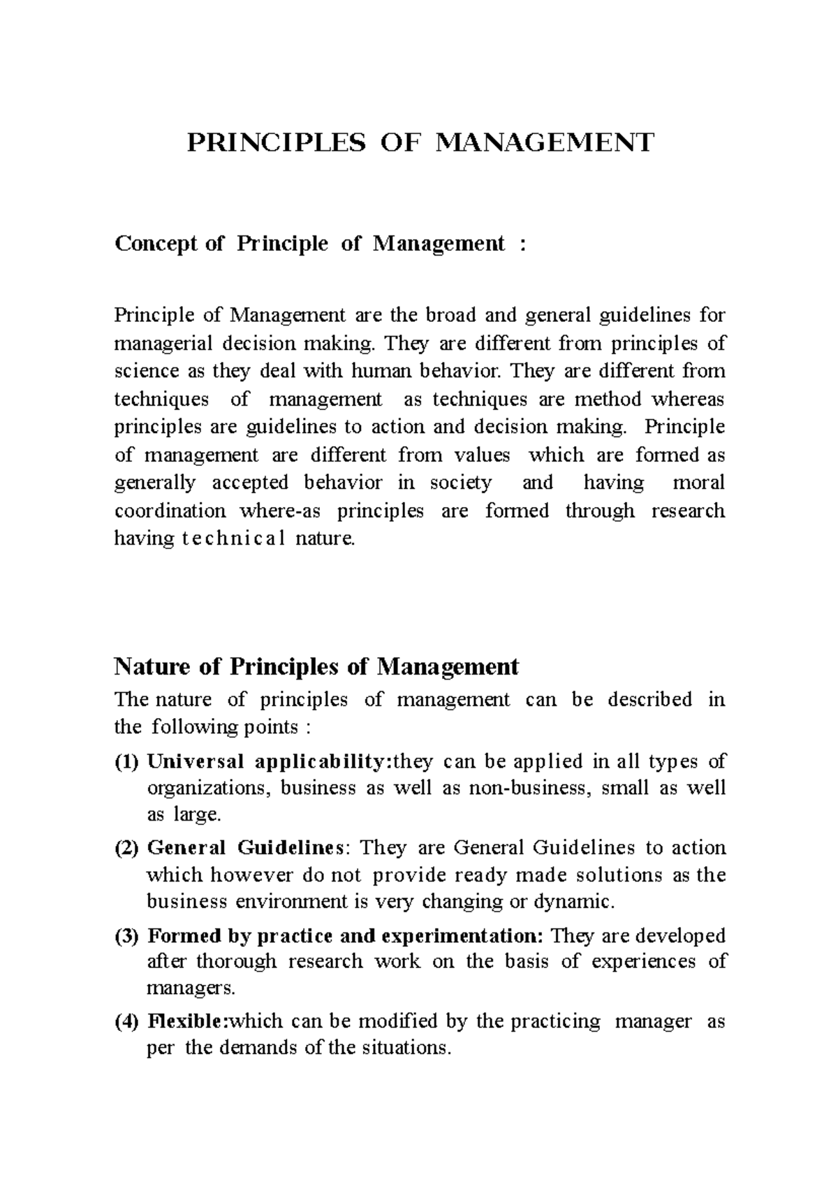 Principles-of-management - PRINCIPLES OF MANAGEMENT Concept of ...