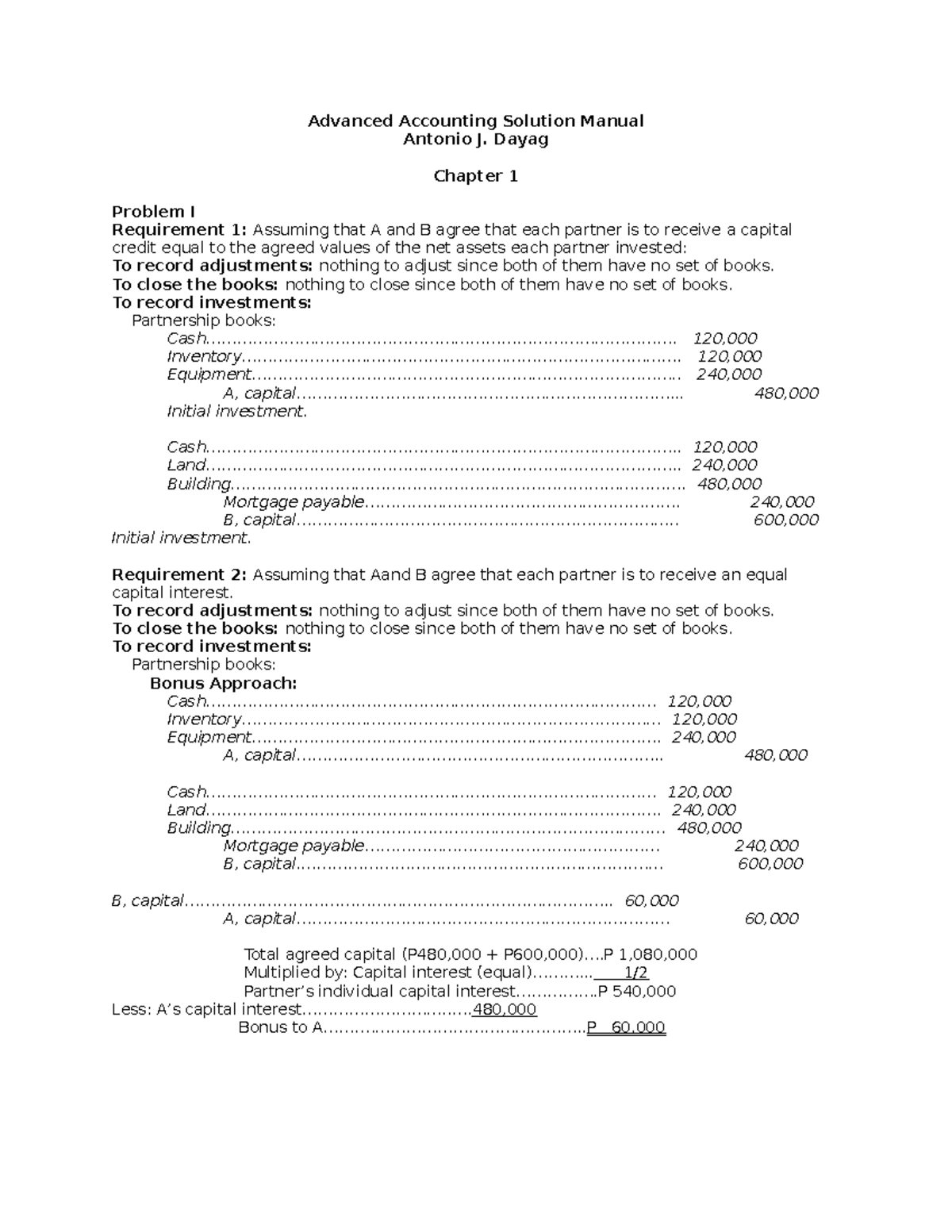 Chapter 01 - Advanced financial accounting and reporting one - Advanced ...