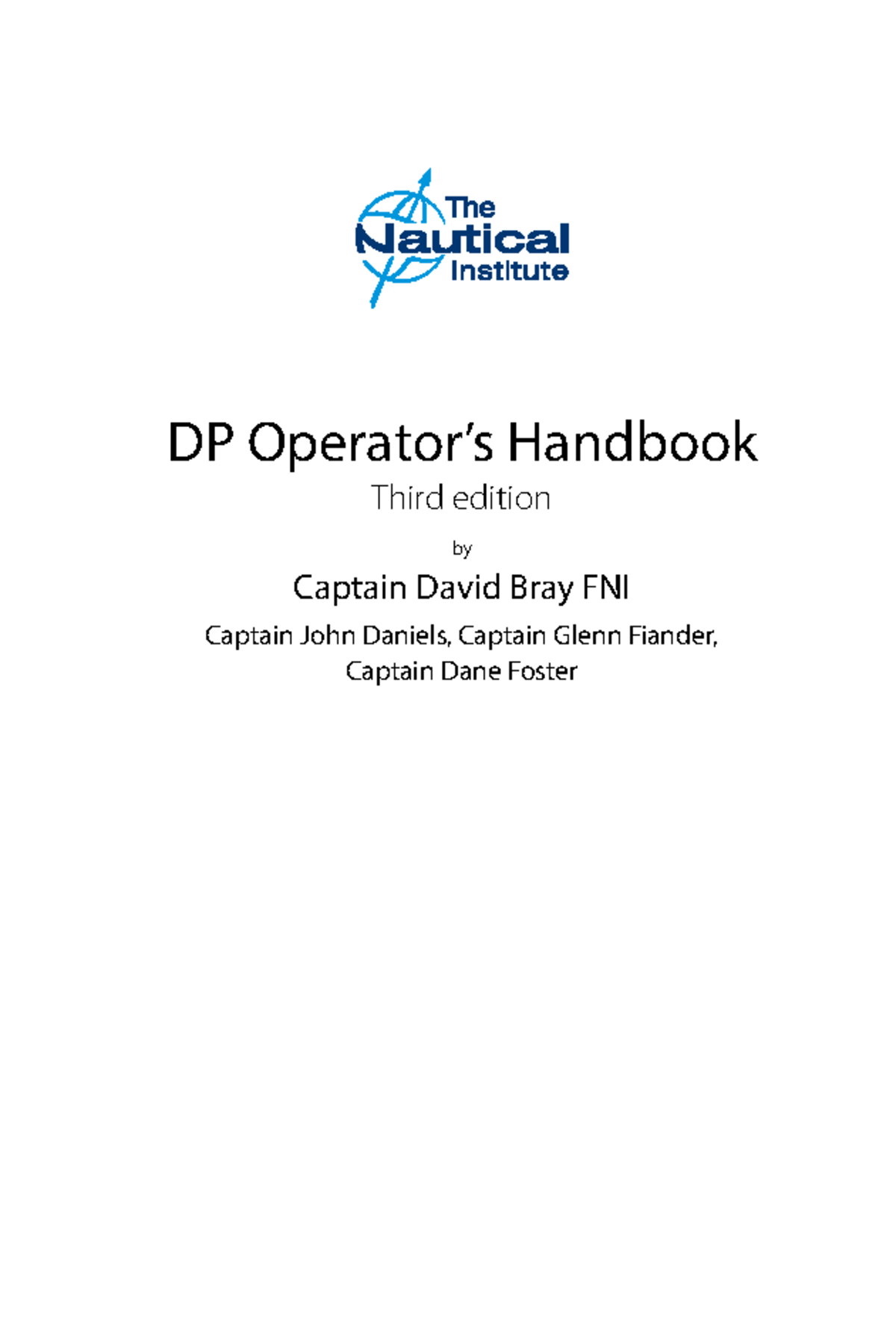 DP Operators handbook extract - DP Operator’s Handbook Third edition by ...
