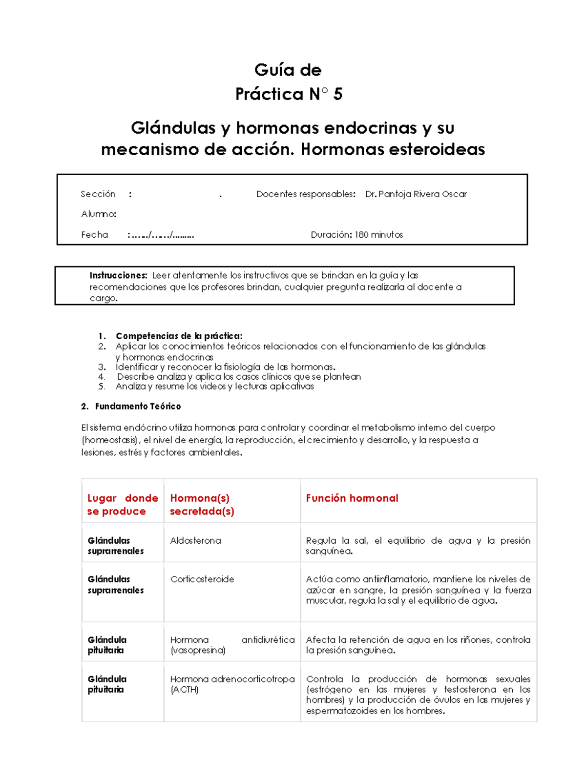Guía de Práctica No. 5 - Guía de Práctica No. 5 Hipófisis - GuÌa de Pr·ctica N∞ 5 Gl·ndulas y ...